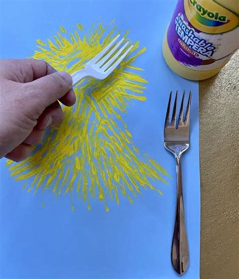 Fork Painted Spring Chick Art Project Fantastic Fun And Learning Art