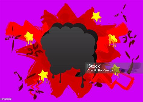 검정 빨강 노랑 보라색 그래피티 말풍선 추상적인 현대 메시징 표지판 거리 예술 장식 토론 아이콘은 도시 회화 스타일로 수행된다 0명에 대한 스톡 벡터 아트 및 기타 이미지