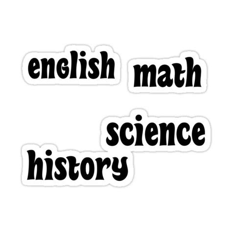 School Subject Sticker Pack