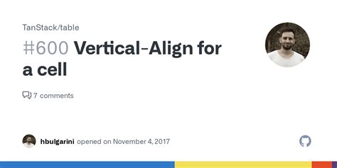 Vertical Align For A Cell · Issue 600 · Tanstacktable · Github