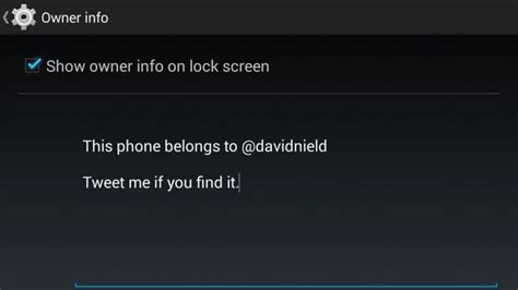 Display Owner Info On Your Android Device In Case It Gets Lost Info