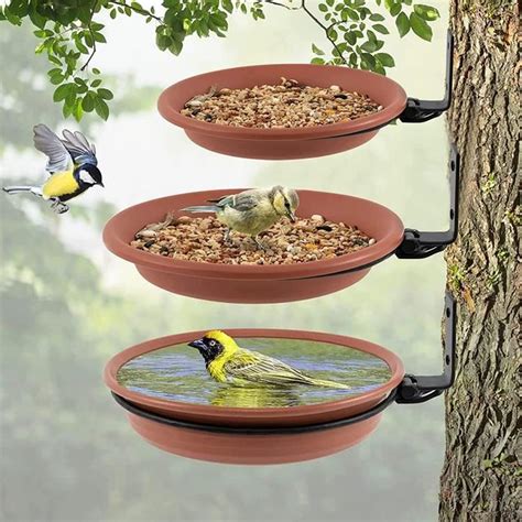 3 PCS Abreuvoir à Oiseaux Suspendu Mangeoire Oiseaux Exterieur avec