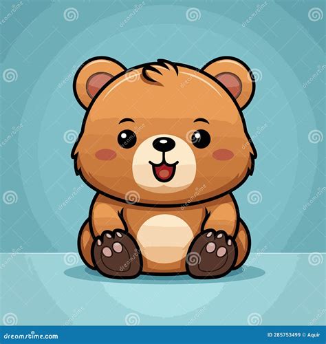 Bear Bear Hand Drawn Comic Illustration Cute Vector Doodle Style