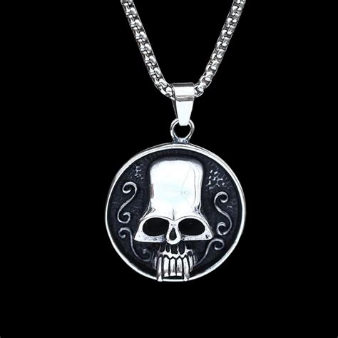 Fanged Skull Pendant Chrome Cult