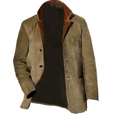 Mens Jacket Vintage Fleece Suede Jackets Fall Winter Outdoor Daily