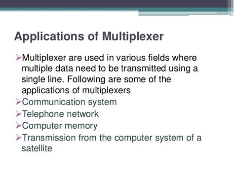Multiplexer And De Multiplexer