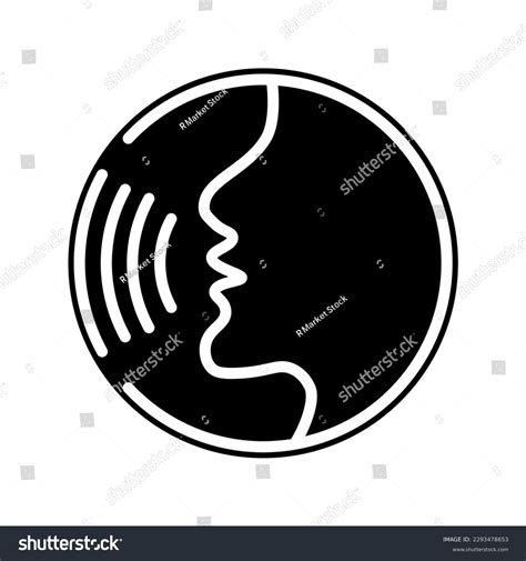 Voice Recognition Concept Voice Control Black Stock Vector Royalty