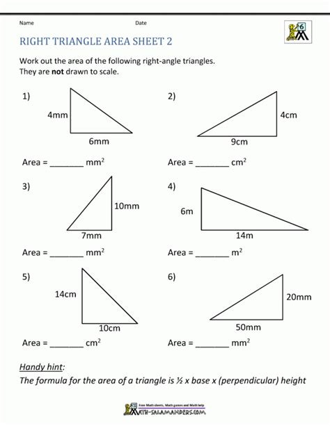 Finding The Area Of A Triangle Worksheets 99worksheets