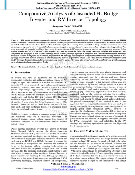 Comparative Analysis Of Cascaded H