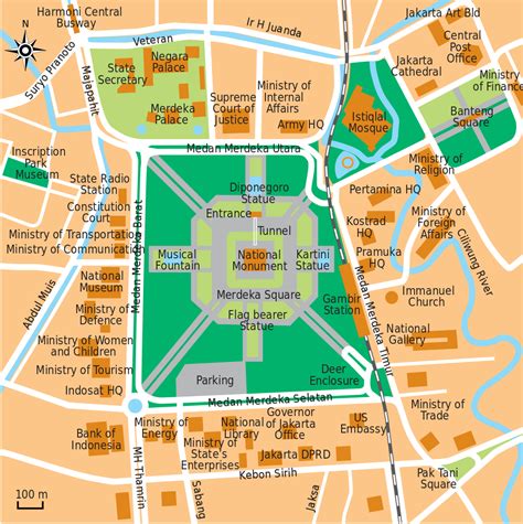 A Map Showing The Location Of Some Buildings And Streets In Different