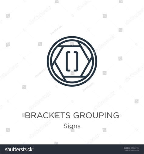 Brackets Grouping Symbol Icon Thin Linear Stock Vector Royalty Free 1604687194