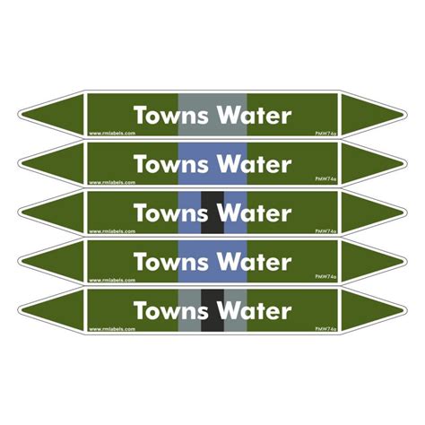 Towns Water Pipe Marker Pmw74a R M Labels