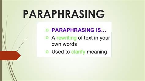 SOLUTION Wk Slides Paraphrasing Studypool