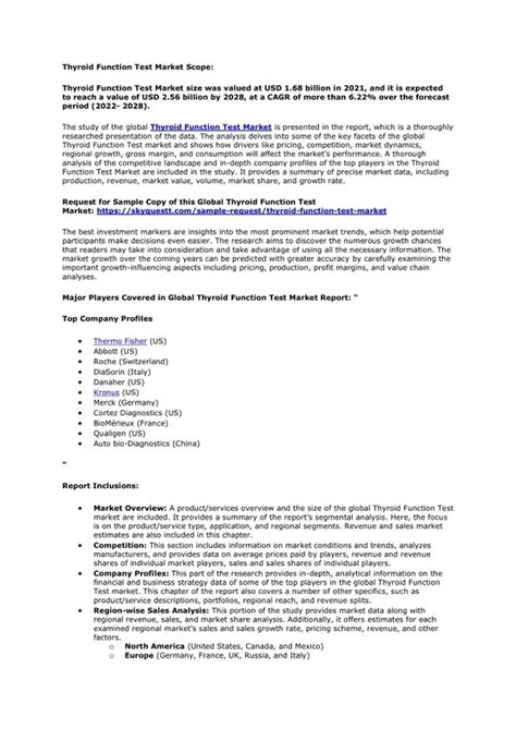 Ppt Thyroid Function Test Market Powerpoint Presentation Free Download Id 12329517