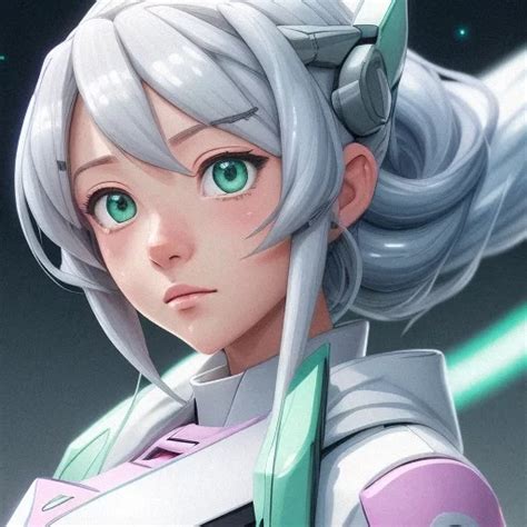 Ai Art Generator Female Gundam Seed Pilot With Silver Hair In A Short