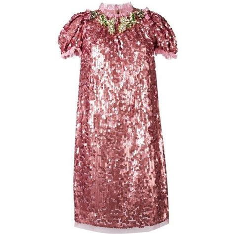 Dolce And Gabbana Sequinned Embellished Dress 5295 Liked On Polyvore Featuring Dresses Pink