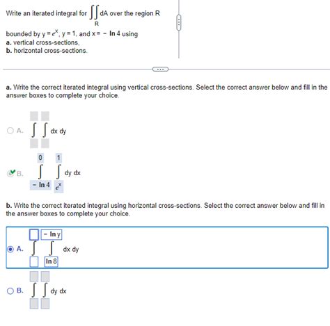 solved write an iterated integral for ∬rda over the region r