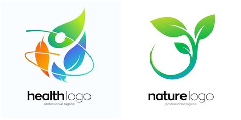 Diseño De Logotipo De Nutrición En Dos Variantes Vector Premium