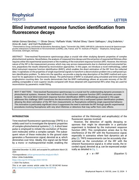 PDF Blind Instrument Response Function Identification From