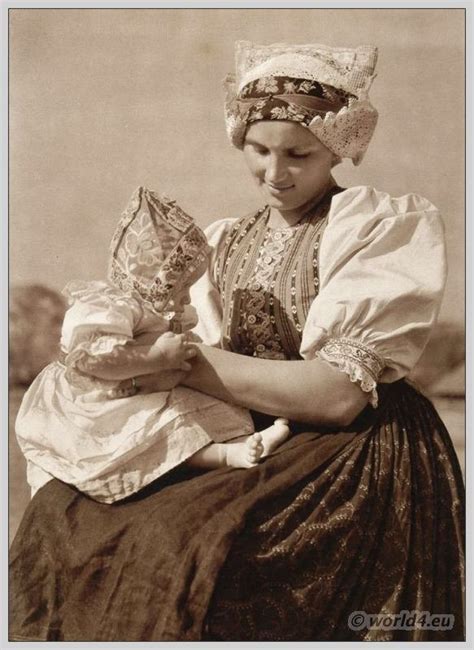 Young woman with child from Vyšný Sliač, Slovakia.