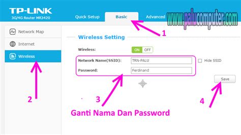 Cara Mengganti Nama SSID Dan Password Wifi TP Link TL MR3420 4G Belajar Komputer Dasar Palu