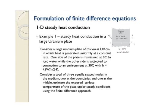 Solved Formulation Of Finite Difference Equations I D Steady