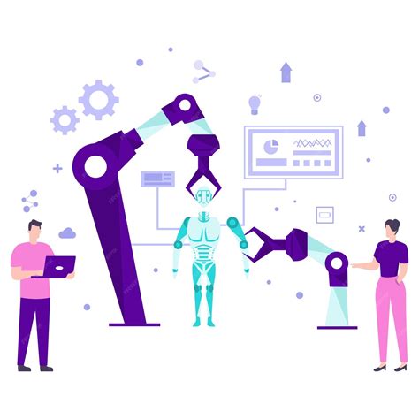 Premium Vector Scientists Are Making Humanoid Robots With Human Flesh Concept Human