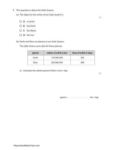 Igcse Edexcel Physics Astrophysics Complete Revision Summary Teaching