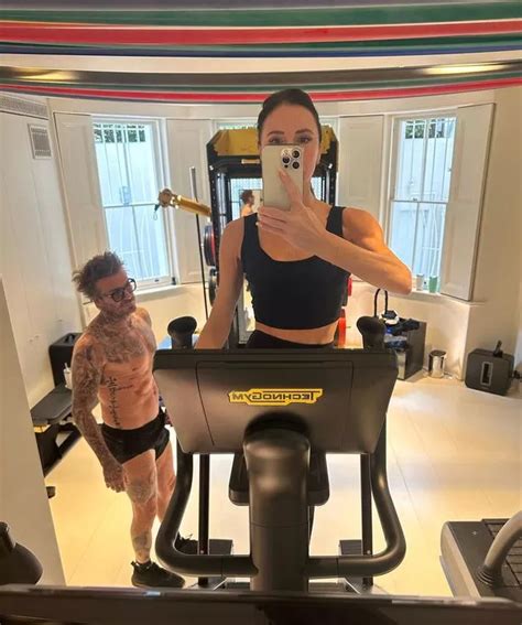 Victoria Beckham Sizzles In Teeny Gym Gear While David Matches In