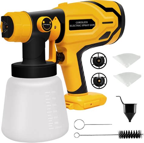 Cordless Paint Sprayer For Dewalt 20v Max Battery Electric Hvlp Spray