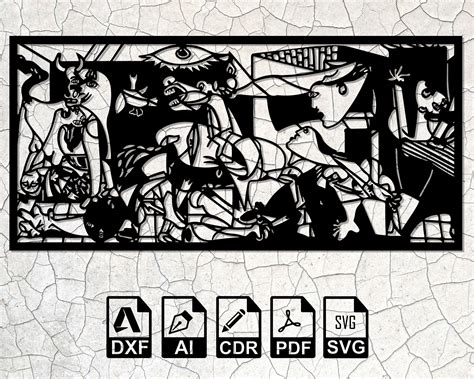 Guernica Pablo Picasso Malerei Laser Cut Svg Dxf Dateien Etsyde
