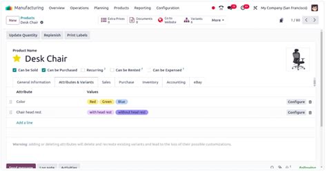 Product Variant Configuration In Odoo17 Manufacturing Module