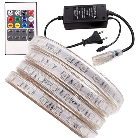 Tira De Led Rgb Flexível 220v 110v Ip67 à Prova Dágua 1m 3m 5m