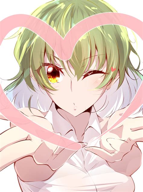 Safebooru 1girl Absurdres Blowing Kiss Blush Collared Shirt