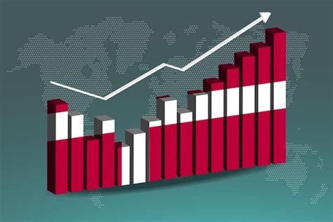 Premium Vector Denmark 3d Bar Chart Graph With Ups And Downs