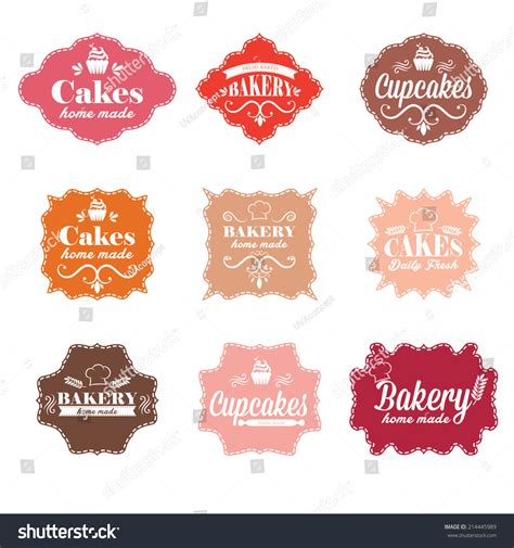 Collection Vintage Retro Bakery Labels Stock Vector Royalty Free