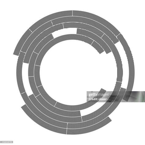Striped Arcs Sections In Circular Pattern High Res Vector Graphic