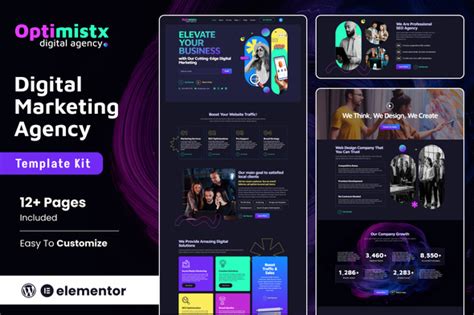 Optimistx SEO Digital Agency Elementor Template Kit By Evonicmedia