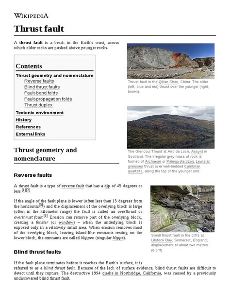 Thrust Fault Thrust Geometry And Nomenclature Pdf Geology