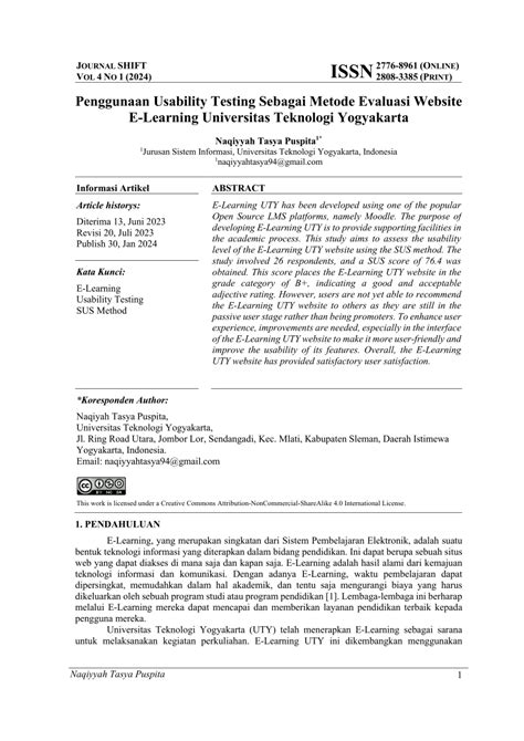 Pdf Penggunaan Usability Testing Sebagai Metode Evaluasi Website E