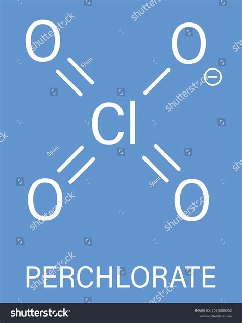 Perchlorate Anion Chemical Structure Salts Used Stock Vector Royalty