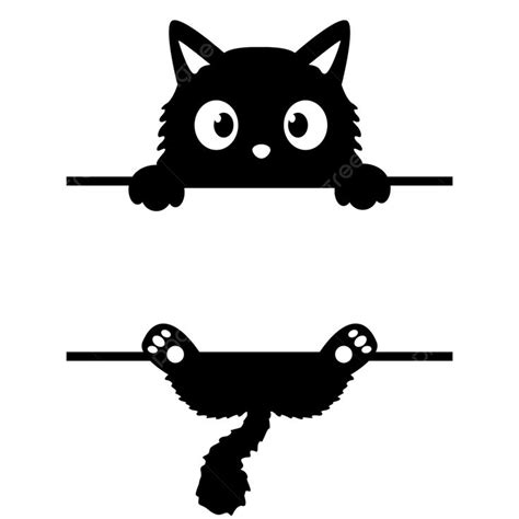 Cute Black Cat Monogram Graphic