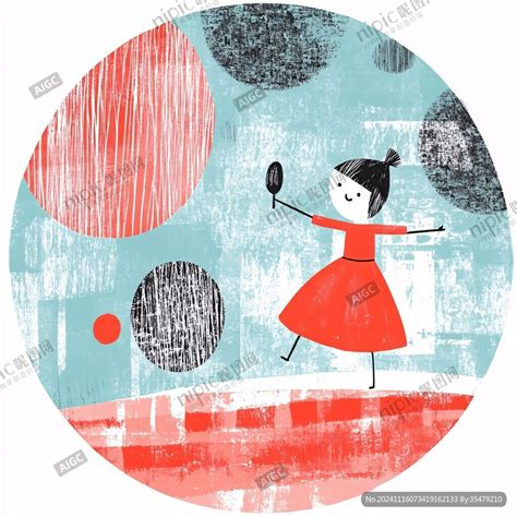 Ai创作图儿童肌理插画 穿红衣的女孩插画 小女孩系列插画 插画飞盘 小姑娘插画 手绘卡通女孩装饰画 女孩插画封面插画 文艺梦境小女孩手绘 肌理感插画 团扇插画 儿童创意插画 女孩插画装饰画