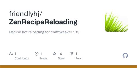 Github Friendlyhjzenrecipereloading Recipe Hot Reloading For Crafttweaker 112