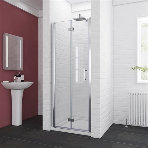 Sunny Shower 30 Inw X 72 Inh Bi Fold Hinged Semi Frameless Chrome