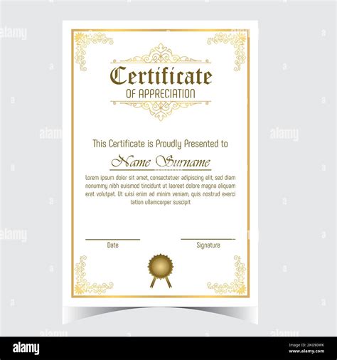 Creative Horizontal Vertical Modern Certificale Design Stock Vector