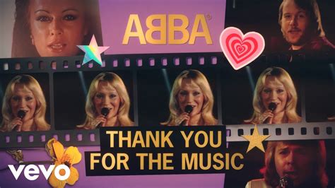 Abba Thank You For The Music Official Lyric Video Youtube Music