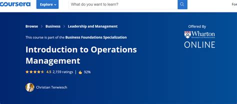 Coursera Review Introduction To Operations Management Education Speaks