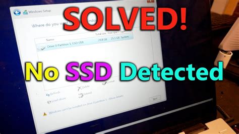 Windows Installation Media Does Not Detect The Ssd On My Laptop