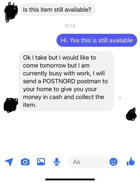 Facebook Marketplace Potential Scam Rscams